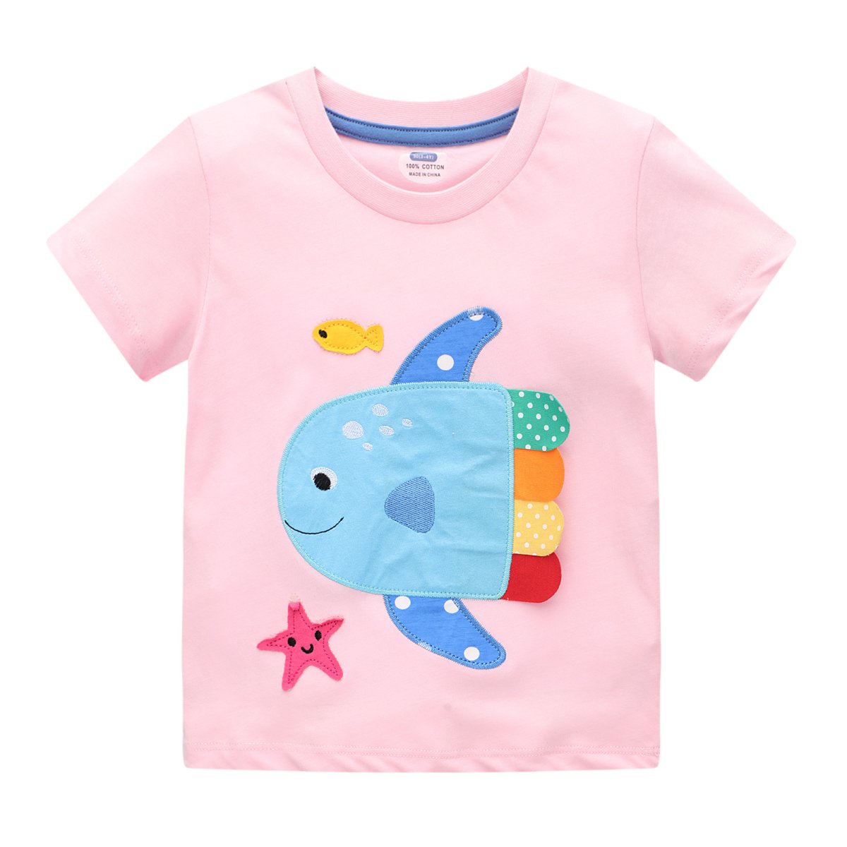 T-shirt med tryk - fisk - Sko & Tøj - kids-happyland.dk